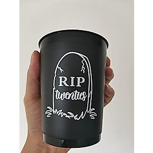 RIP Twenties Cups, RIP to My Twenties Cups, Death to My Cups, Death to My 20s Birthday Party Decorations, RIP to My 20s Birthday Party Decorations, 30th Birthday Party Supplies, (16 Count, 16 Oz.)