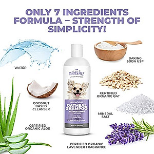 Mighty Petz 2-in-1 Oatmeal Dog Shampoo and Conditioner – Dog Shampoo Sensitive Skin for Dog's Itchy Dry Skin with Soothing Aloe Vera + Baking Soda + pH Balanced. Get Smelly Dogs Coat Fresh, 16 oz