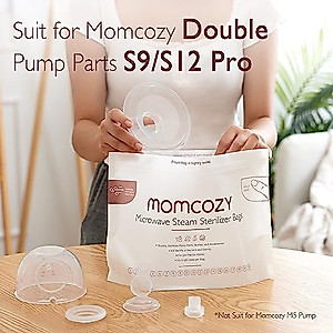 Momcozy Microwave Steam Sterilizer Bags, 8 Count Travel Sterilizer Bags Reusable for Breast Pump Parts/Baby Bottles, Up to 20 Uses Per Bag, Breastpump Accessories for Momcozy S9 Pro/S12 Pro