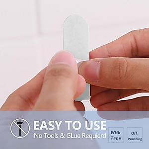 DueHoppee 12 Pack Plastic Adhesive Hooks,Damage Free Hooks Holder,Key Holder,Cute Key Hooks,White Decorative Wall Hooks for Hanging Hat Cup Glass Headset Towel(J-Shaped)