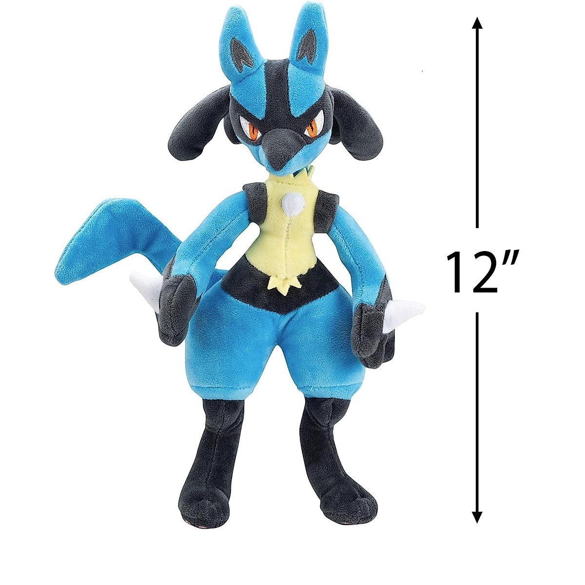 Pokemon 12" Large Lucario Plush - Officially Licensed - Generation IV Figure - Authentic Soft Stuffed Animal Toy - Valentine's Day & Easter Basket Stuffer Gift for Kids, Boys, Girls - 2+