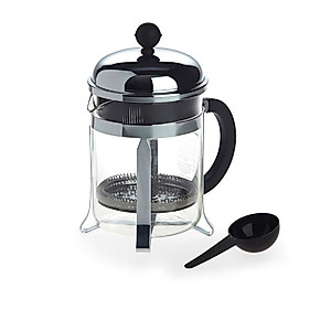 Bodum 17oz Chambord French Press Coffee Maker, High-Heat Borosilicate Glass, Polished Stainless Steel – Made in Portugal