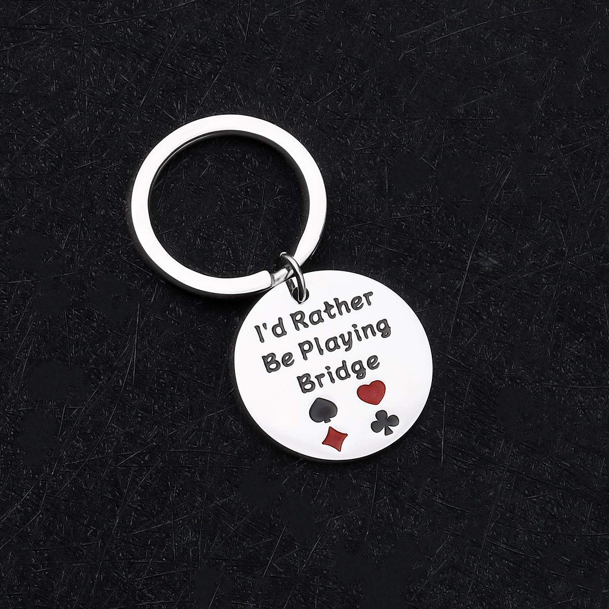 LQRI Bridge Gift Bridge Player Gift Bridge Athletes Gift I’d Rather Be Playing Bridge Keychain Bridge Lover Gift (K bridge)