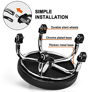 FLOLXNB Low Rolling Stool, Low Stool with Wheels, PU Leather Low Roller Seat Stool Chair, Rolling Seat Stool for Home Office Garage Shop (Style 1)