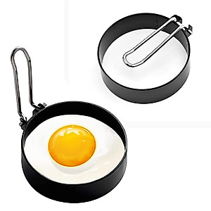 Egg Ring for Frying Eggs, 3" Stainless Steel Egg Cooking Ring with Anti-Scald Handle, Nonstick Round Frying Egg Shaper Mold, Griddle Cooking Shaper for Breakfast Frying Eggs and Egg Mcmuffins