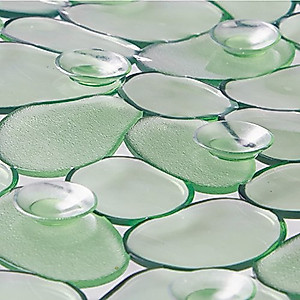 iDesign Pebblz Non-Slip Suction Bath Mat for Shower, Bathtub - Green 26" x 13.5"