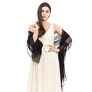REEMONDE Womens Sheer Bubble Chiffon Shawls Bridal Wedding Wraps Scarves Satin Shawls for Evening Dresses