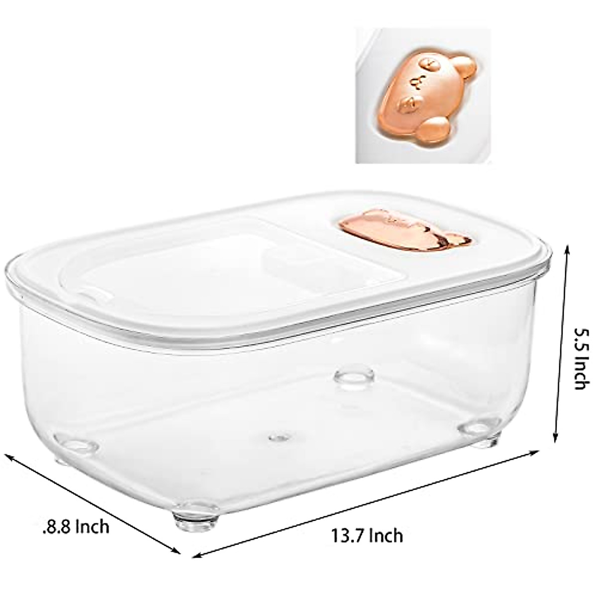 Nicunom Dry Food Storage Container with Scooper, 11lbs/BPA Free Cat/Dog Food Storage Container, Kitchen Storage Bins for Rice, Bean, Cereal, Flour and Oatmeal