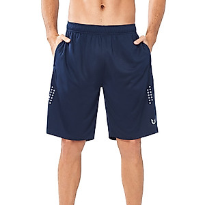 NORTHYARD Men's 10" Athletic Basketball Shorts Workout Gym Quick Dry Shorts Lightweight Mesh Training Shorts for Men Exercise Navy