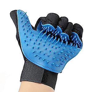 Stella-Lou Grooming Gloves Upgraded Cat & Dog Eco Friendly Silicone Hair Removal Glove - Gentle shampooing Deshedding Brush Glove - Easy Pet Hair Remover Mitt - Enhanced Five Finger Design 1 Pair