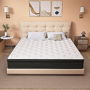 AICEHOME Full Mattress, 12 Inch Individual Pocket Springs with Gel Memory Foam, Medium Firm Mattresses in a Box, Hybrid Full Size Mattress with Pressure Relief 75" L x 54" W x 12" T