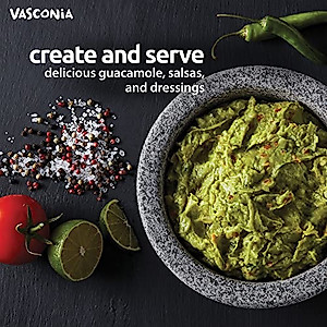 Vasconia 4-Cup Granite Molcajete Mortar and Pestle, Gray