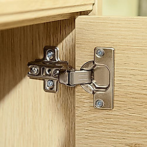 HOMCOM Sideboard Buffet Cabinet with Ribbed Texture, Woodgrain, Kitchen Cabinet, Coffee Bar Cabinet with Storage Drawers, Natural