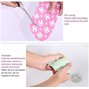 4 Pairs of Soft and Warm Toilet Seat Cover, Can Clean and Reuse Toilet Pads, Suitable for Toilet Rings of Different Shapes, Portable and Easy Installation