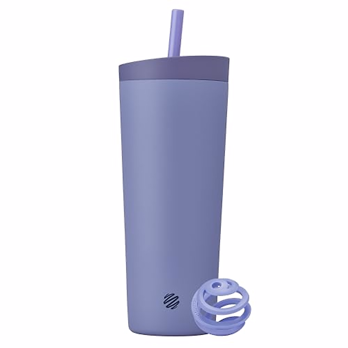 BlenderBottle 2-in-1 Insulated Stainless Steel Shaker Tumbler, Swig Leakproof Lid, Straw, BlenderBall, BPA Free, For Protein Shakes, Smoothies, And Pre Workout, 24 oz, Purple/Blue (Moon Mist)