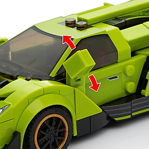 Block Builder Lambo Racing Car Building Block Set (348 Pieces). Racing Car Building Blocks for Kids and Adults