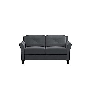 LifeStyle Solutions Harrington Loveseat, Dark Grey