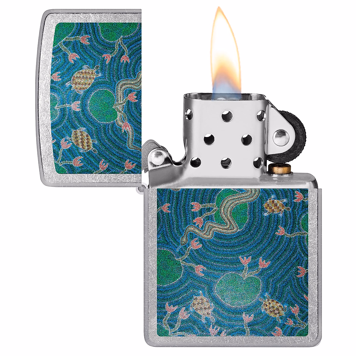 Zippo John Smith Gumbula Snake & Turple Design Street Chrome Pocket Lighter