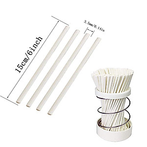 200 Count White Lollipop Sticks 6 Inch,Paper Treat Stick,Sucker Sticks for Cake Pops,Candy Melt,Dessert,Chocolates,3.5mm Dia