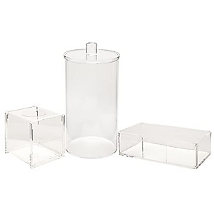 Decorative Things Toilet Paper Holder Stand Roll Storage Acrylic Holds 2 Mega Rolls- Holds Jumbo Rolls - 6" x 6" x 9" Tall