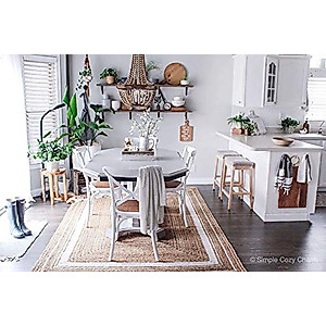 Unique Loom Braided Jute Collection Classic Quality Made Hand Woven with Coastal Design Area Rug, 8 ft x 10 ft, Natural/Ivory