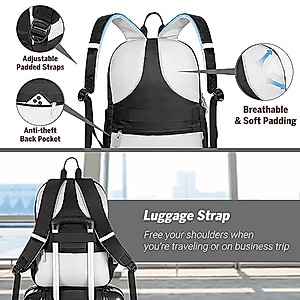 MoKo Womens Gym Backpack, Large Travel Backpack with Shoe Compartment Sports Bag with Wet Pockets 15.6 Inch Laptop Backpack Water Resistant Anti Theft Back Pack for Women Gifts, Black/Gray