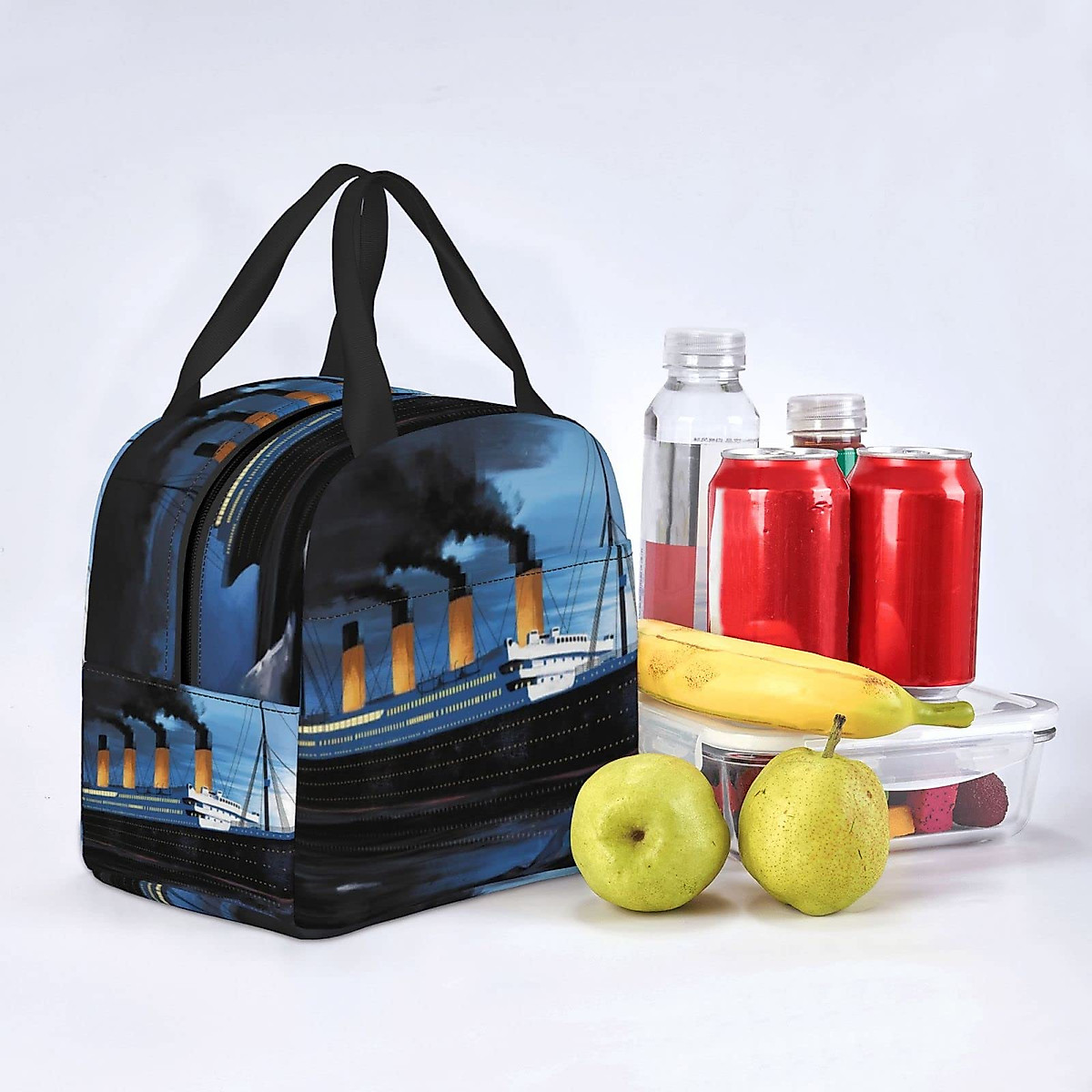 Titanic Lunch Bag for Men Women Tote Insulated Cooler Bags Reusable Lunch Box 8.5x5 Inch for College Work Office Picnic