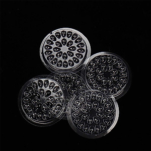 100 PCS Disposable Plastic Glue Pad for Eyelash Extensions Transparent Flower Shaped Lashes Gasket Adhesive Pigment Holder Base for Nail Art or Tattoo Ink