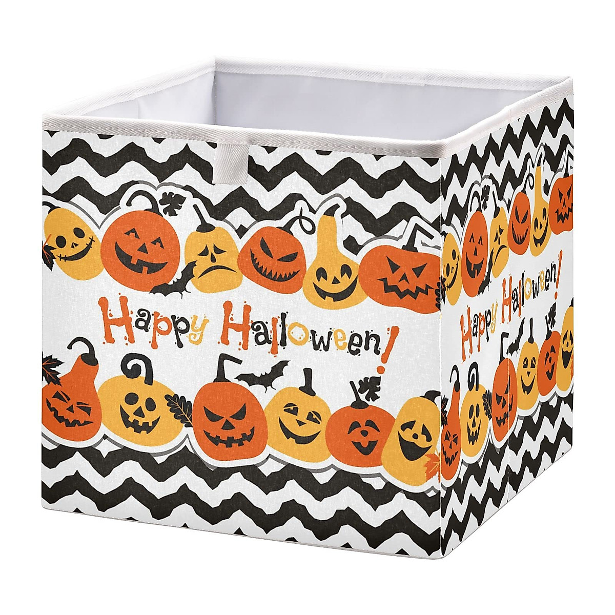 Halloween Pumpkins Cheerful Storage Basket Storage Bin Rectangular Collapsible Storage Box Toy Storage Box Organizer for Childrens Toys Playroom
