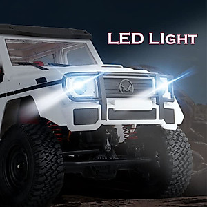 FMTStore R/C MN-86S | Upgrade Version 4WD 1/12 2.4G Remote Control Big G500 RC Car Rock Crawler Climbing Off Road Truck with Headlight RTR Vehicle Models for Kids and Adults - Matt Grey