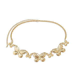 Rumtock Statement Gold Butterfly Pendant Waist Chain Belly Belt Women Girls Boho Body Chain Jewelry for Summer Beach Nightclub Party