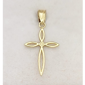 AMZ Jewelry 10k Yellow Gold Small Cross Pendant Gold Cross For Gold Necklace