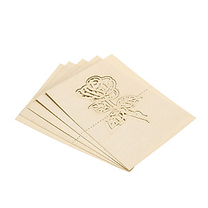 YOKIVE Place Cards for Table Setting, 50Pcs Name Cards Wedding Place Cards Table Place Cards Rose Blank Card for Wedding Reception Dinner Party, Beige