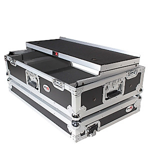 ProX Flight Case for Pioneer DDJSX3 DDJ-1000 SRT Controller with 2U Rack Space, Sliding Laptop Shelf,Wheels and LED Kit-Silver on Black Design - XS-SX1K2UWLTLED