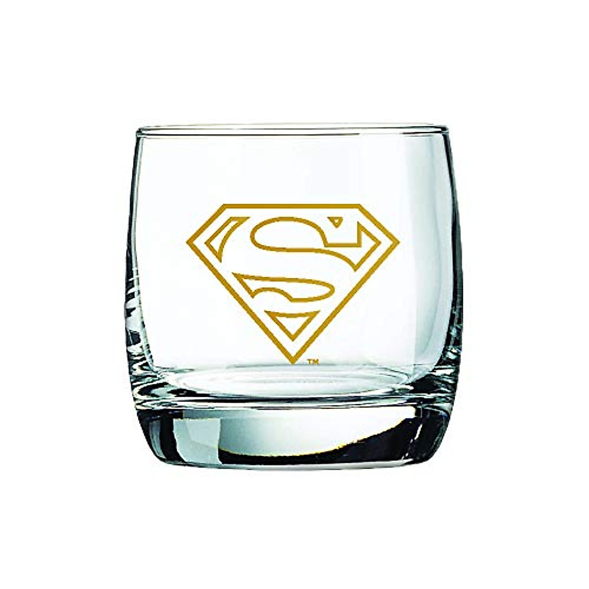 Superman Whiskey Glasses - 10 oz. Capacity - Set of 2 Glasses - Sturdy Base