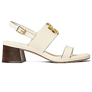 Tory Burch Eleanor Heeled Sandal 55 mm New Ivory 9 M