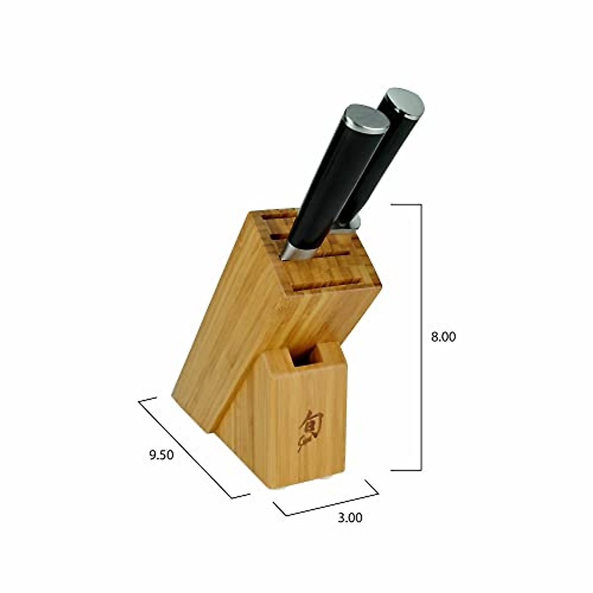 Shun Cutlery Classic 3-Piece Build-A-Block Set, Kitchen Knife and Knife Block Set, Includes Classic 8" Chef's Knife & Combination Honing Steel, Handcrafted Japanese Kitchen Knives