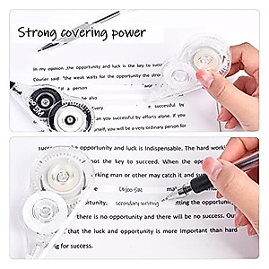 Unjoo Whiteout Correction Tape, Easy To Use Applicator for Instant Corrections Correct Wrong Writing At Any Time, For school, Office (12-pack, 5M/196" x 0.2")