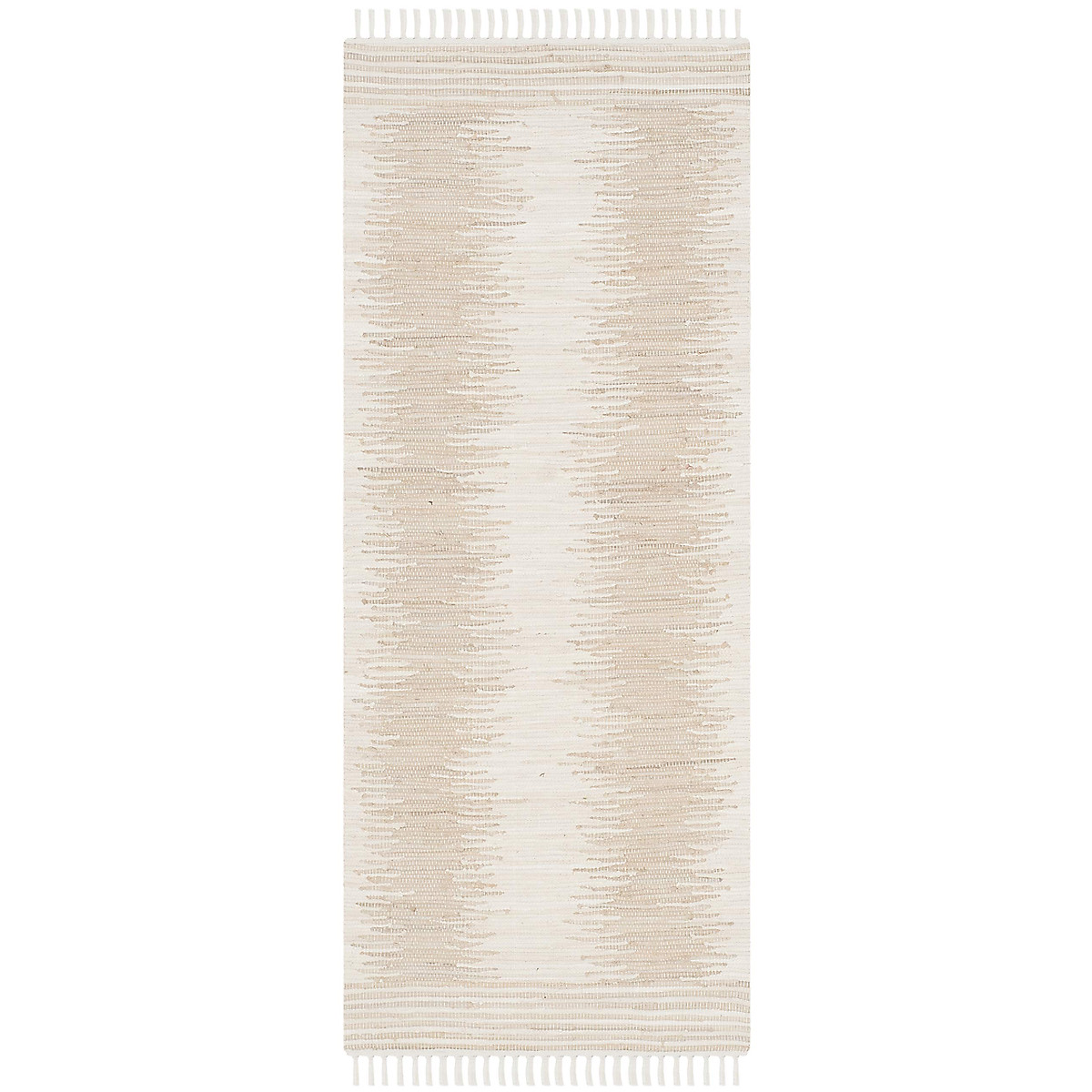 SAFAVIEH Montauk Collection Runner Rug - 2'6" x 6', Beige, Handmade Fringe Cotton, Ideal for High Traffic Areas in Living Room, Bedroom (MTK752A)