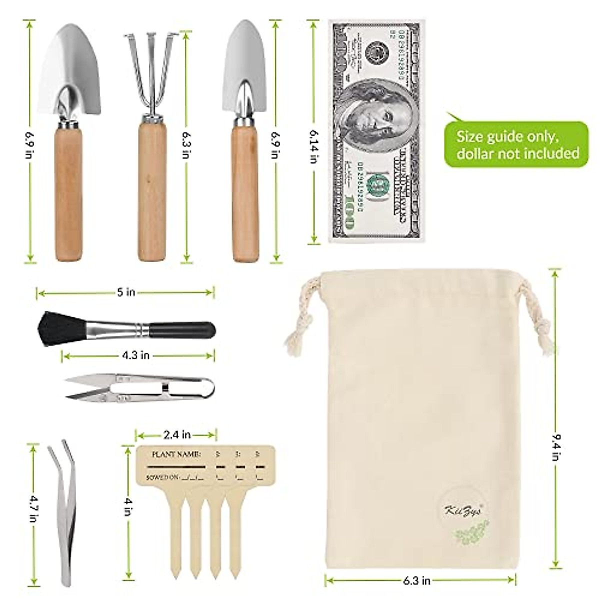 Indoor Garden Tools for Gardening - KiiZYS 12-Piece Small Gardening Tools Set - Indoor Gardening Gifts for Women - Mini Gardening Hand Tools