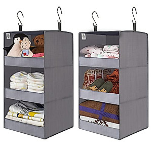 GRANNY SAYS Bundle of 2-Pack Hanging Clothing Organizer & 1-Pack Hanging Storage Shelves