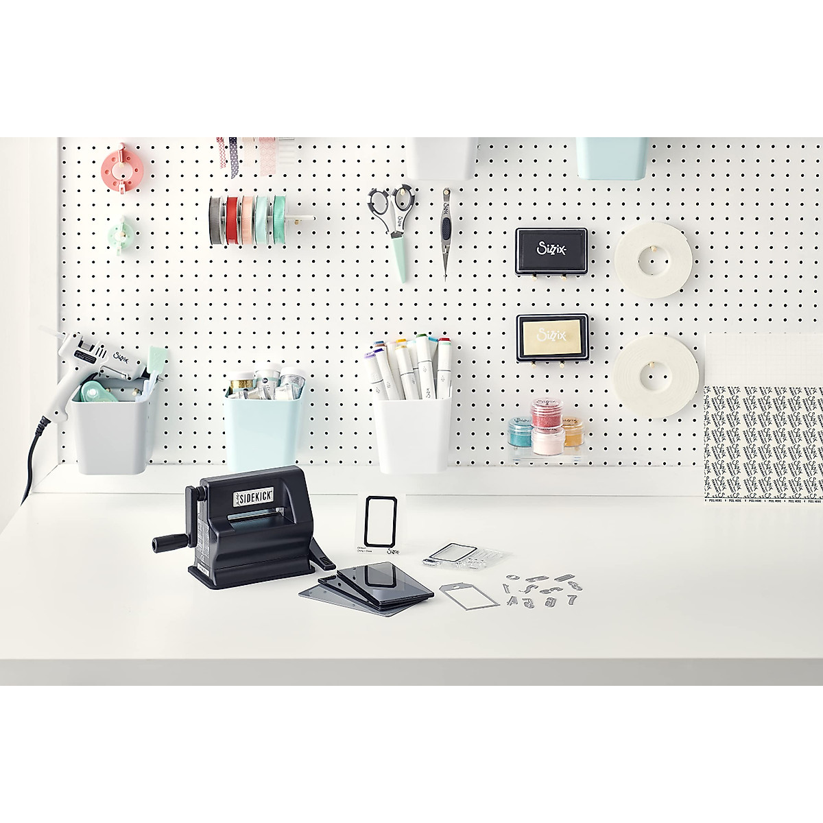 Sizzix Portable Manual Die Cutting & Embossing Machine for Arts & Crafts, Scrapbooking & Cardmaking, 2.5” Opening, One Size, Tim Holtz Sidekick Starter Kit