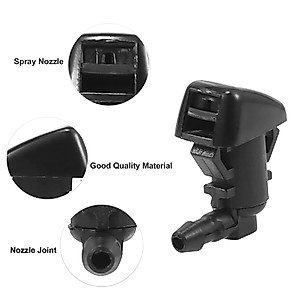 ACROPIX Front Windshield Wiper Nozzles for Lincoln MKX with Gaskets - Pack of 2 Black