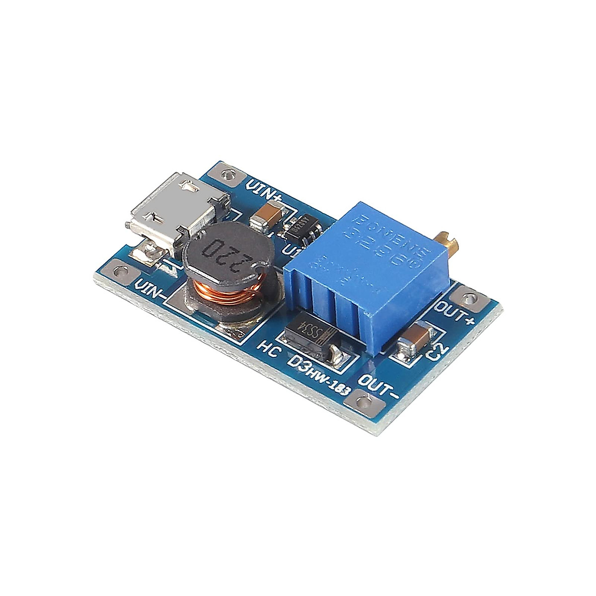 AEDIKO 10pcs MT3608 with Micro USB DC-DC Step Up Boost Module 2V-24V to 5V-28V 2A Output DC Voltage Regulator Adjustable Power Supply Board