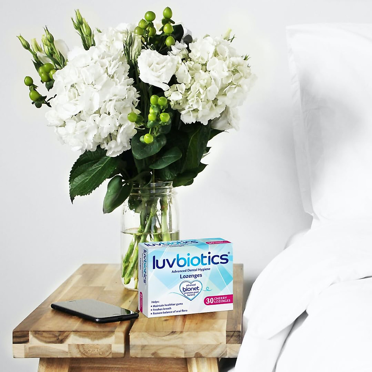 Luv Biotics Cherry Lozenges with Probiotics & Xylitol Promotes Good Oral Microbiome for Healthy Gums, Fresh Breath & Cavity Protection. No Artificial Colours/preservatives. 3 Pack of 30's