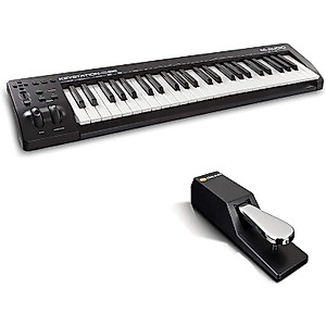 Keystation 49 MIDI Keyboard controller Beat Maker Bundle with 49 Keys and Sustain Pedal, Plus Software Suite