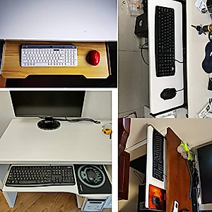 Computer Desk Keyboard Tray Shelf - Under Desk Sliding, Wooden Desk Extender Tray 54/60/70 cm, with Slide, Pull Out Keyboard Platforms Keyboard Drawer Height Adjustable