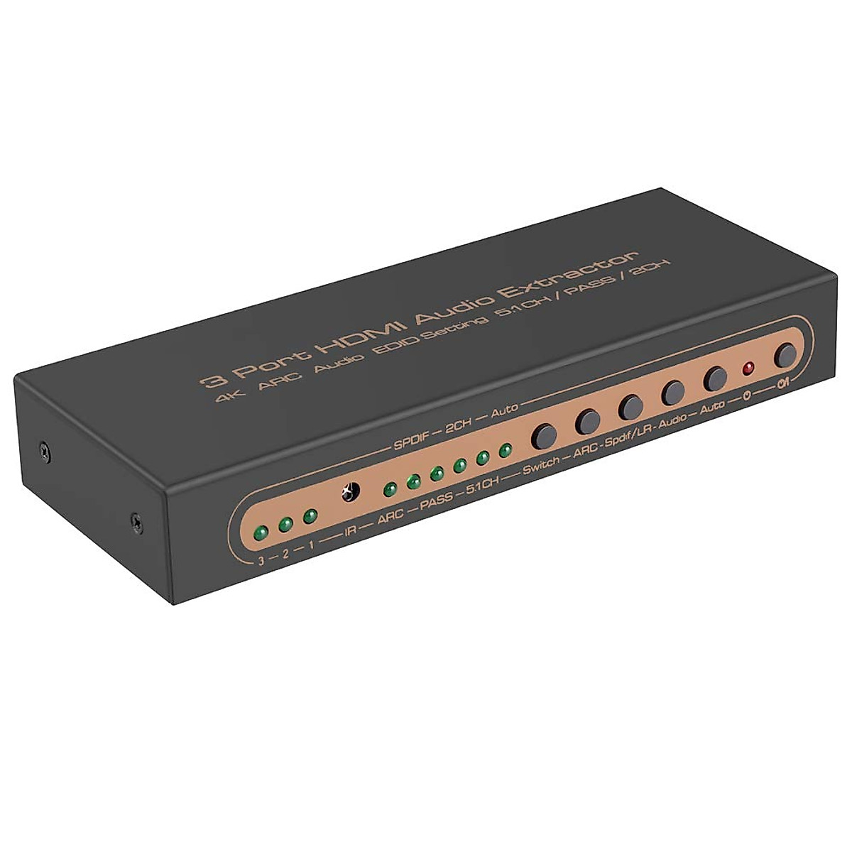 iArkPower 3 in 1 Out HDMI Switch Audio Extractor 4K@30Hz HDMI Switcher with Optical RCA L/R Audio Out