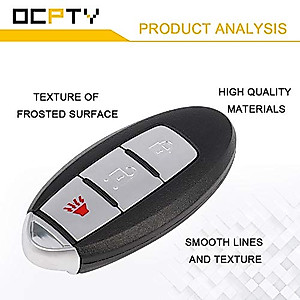 OCPTY 1 PCS Keyless Entry Remote Control Key Fob Transmitter Replacement for 15 16 17 18 for Nissan Pathfinder Murano Titan XD Titan S180144304 7812D-S180204 KR5S180144014 3 Buttons