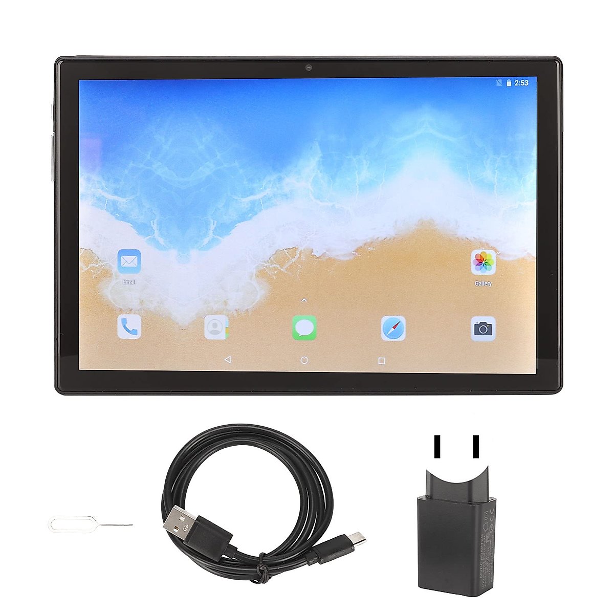 GLOGLOW Tablet PC, 10 Inch Tablet 8MP Front 16MP Rear 100-240V IPS Screen Night Reading Mode for Android 12 for Reading (US Plug)